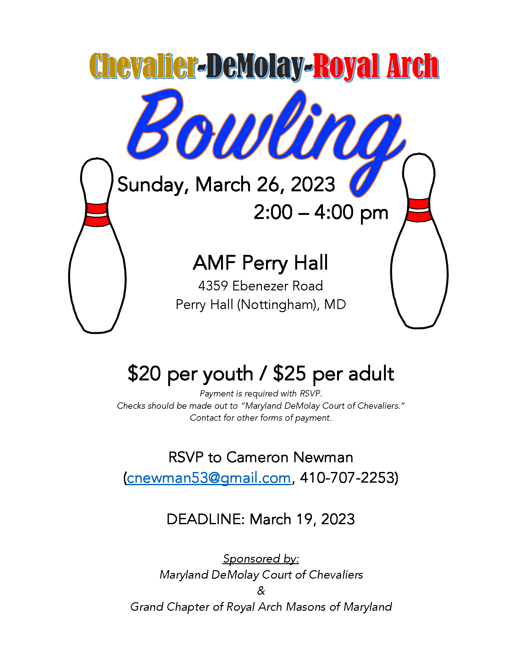 Chevalier Bowling – Maryland DeMolay